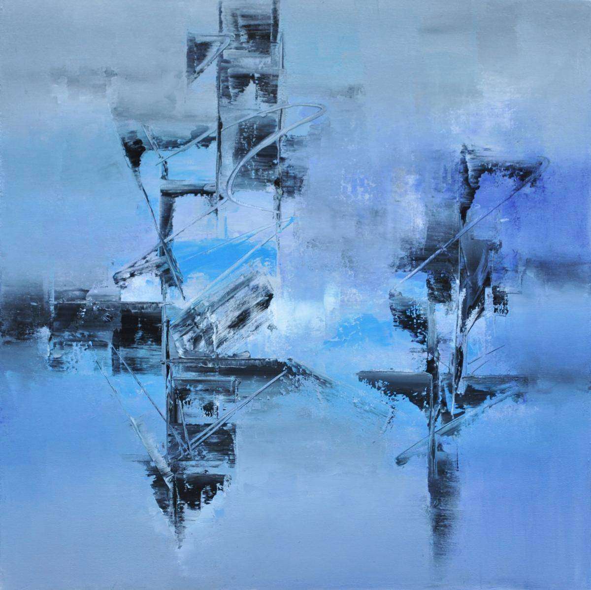 Cosmic Blue by artist Raju Durshettiwar – Image, Painting | Mojarto