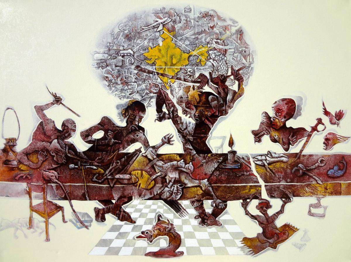 The Last Dinner by artist Mahesh Pal Gobra – Image, Painting | Mojarto