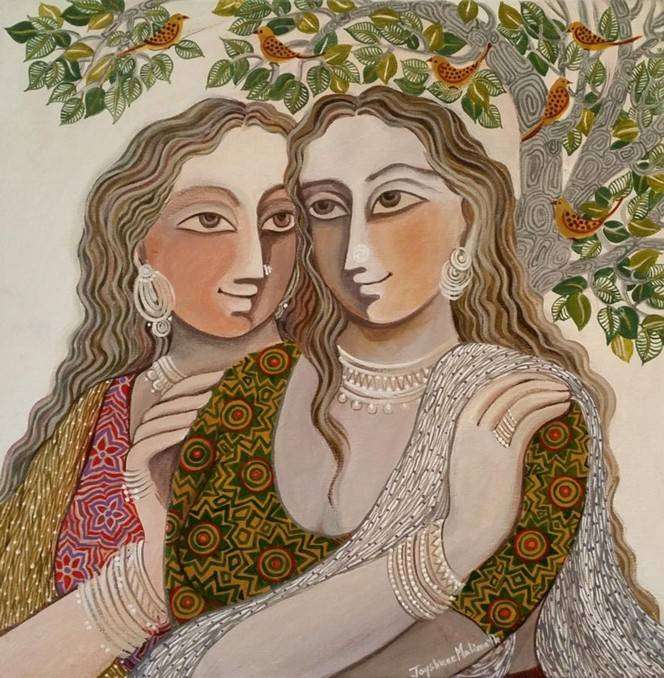 Sakhiya 02 by artist Jayshree Malimath – Image, Painting | Mojarto