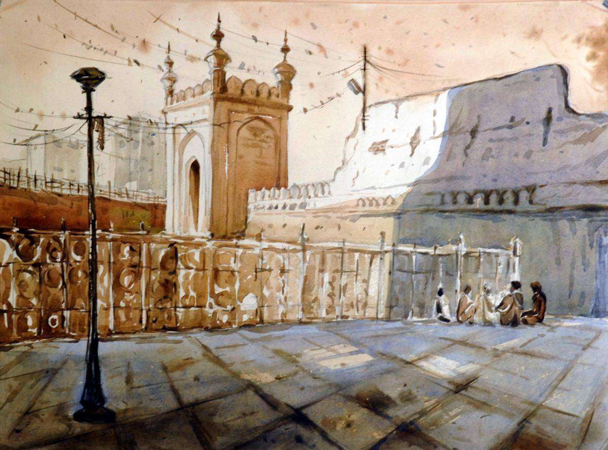 Mecca Masjid by artist Krishnendu Halder – Image, Painting | Mojarto