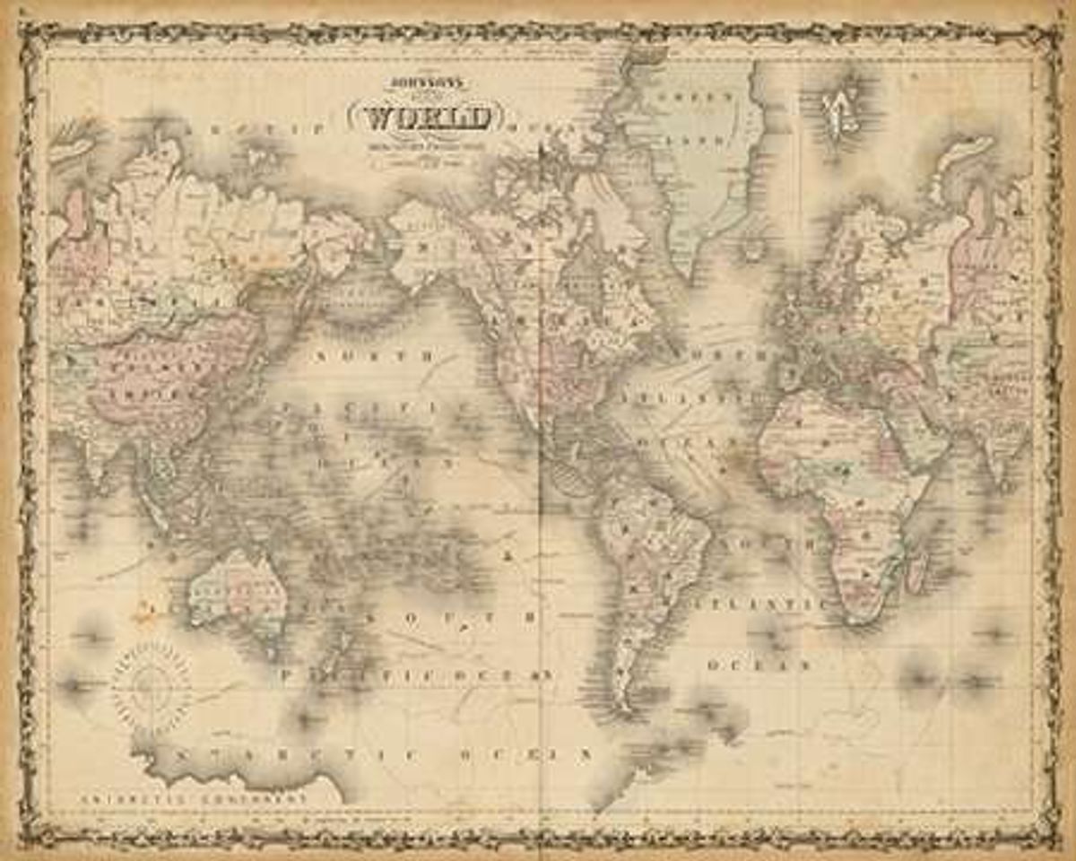 Johnsons Map of the World by Johnson Online | Mojarto