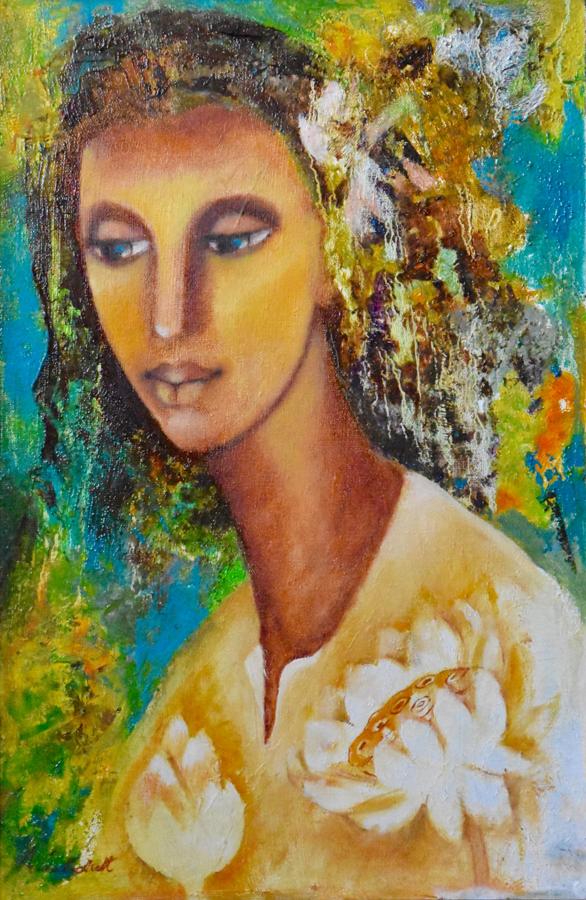 Lotus Eyes by artist Prenita Dutt – Image, Painting | Mojarto