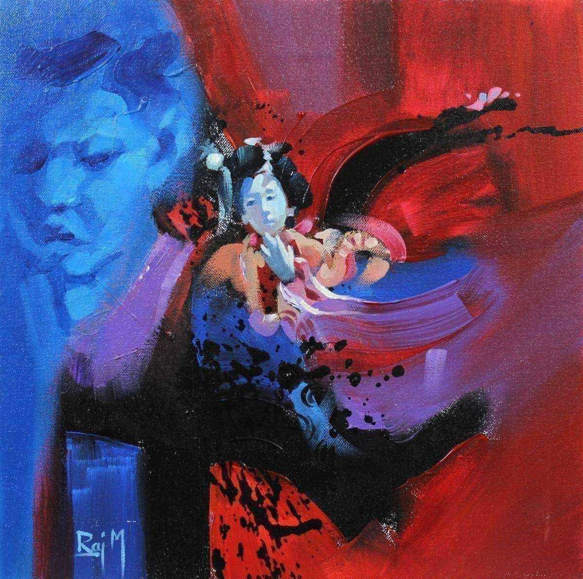 Me and the Japanese Doll III by artist Raj Maji – Image, Painting | Mojarto