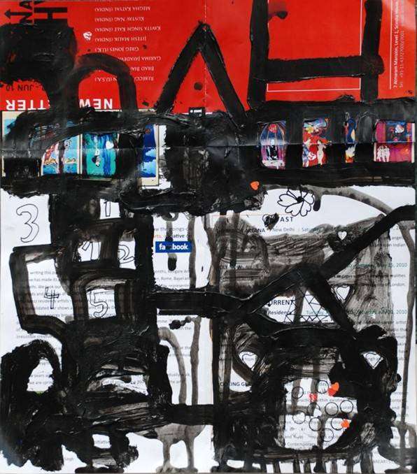 Red Collage by artist Harpreet Walia – Image, Painting | Mojarto
