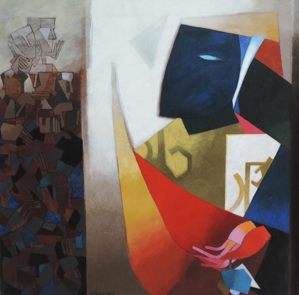 Ancestors II by artist Niren Sengupta – Image, Painting | Mojarto