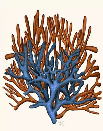 Blue and Orange Corals b by artist Fab Funky – Image, prints | Mojarto