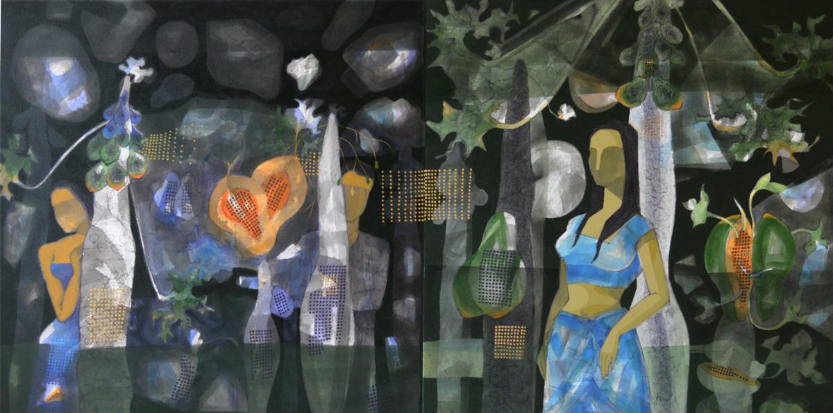 Dream (Diptych) by artist Jeevan Salian – Image, Painting | Mojarto