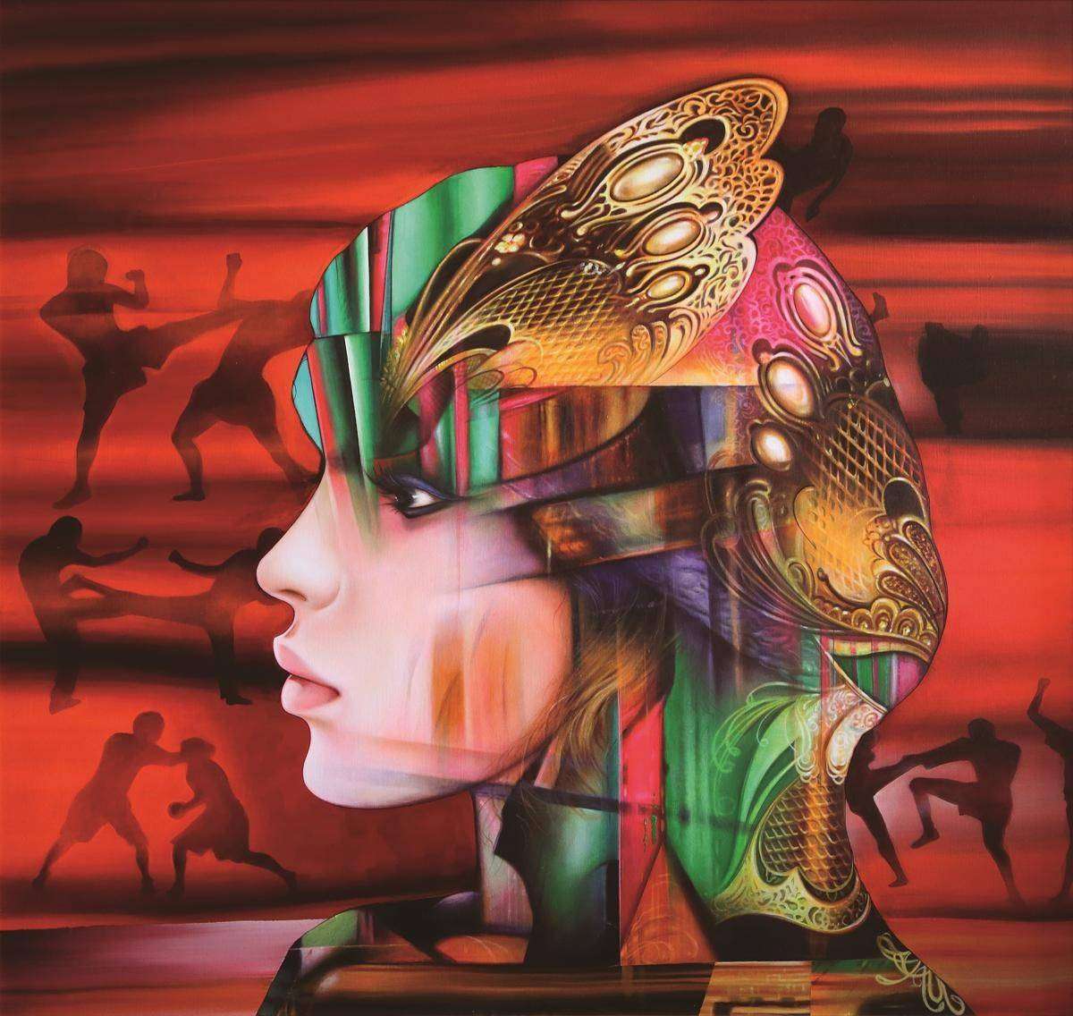 crimson warrior by artist Dharmendra Rathore – Image, Painting | Mojarto