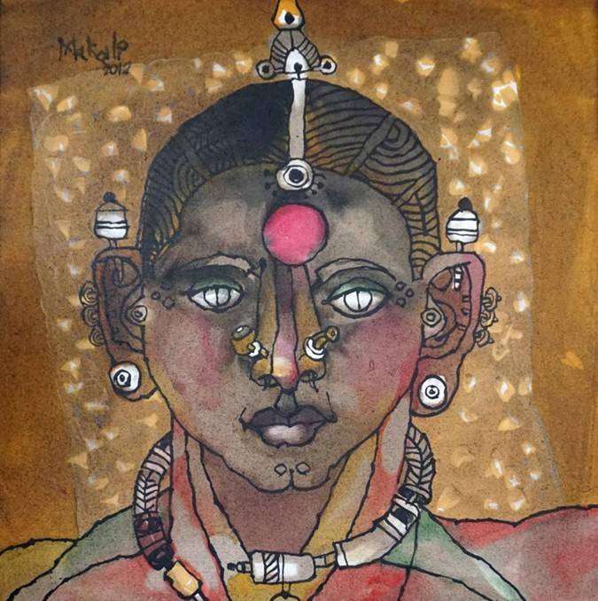 tribal woman 04 by artist K K Makali – Image, prints | Mojarto