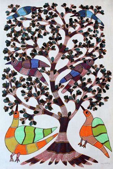 Gond painting illustrating a beautiful mind of a gond painter. by ...