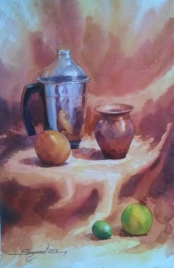 grinder pot by artist Shyamal Karmokar – Image, Painting | Mojarto