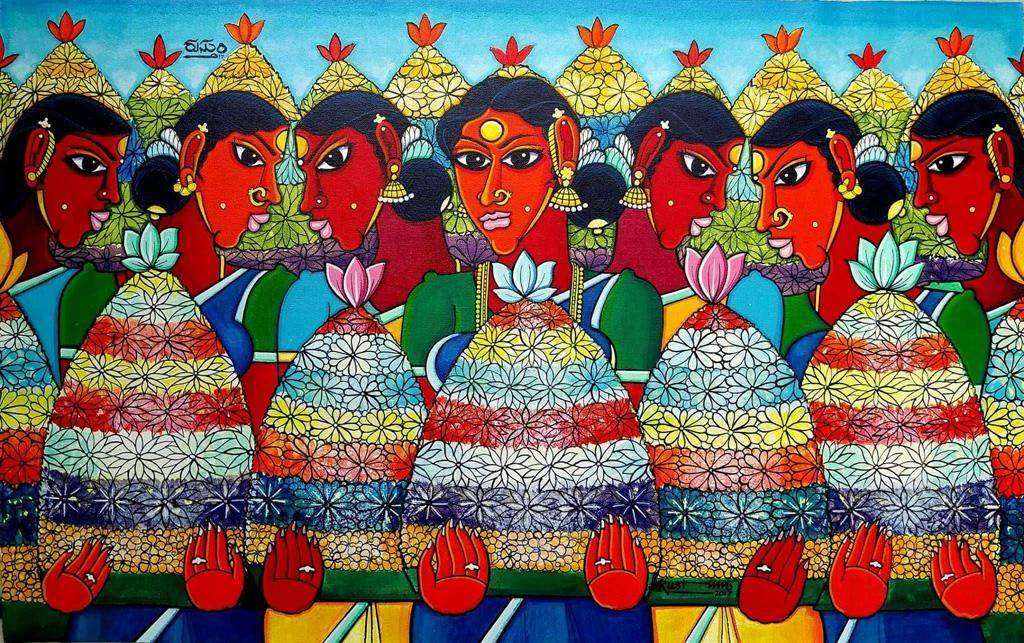 bathukamma by artist M D Rustum – Image, Painting | Mojarto
