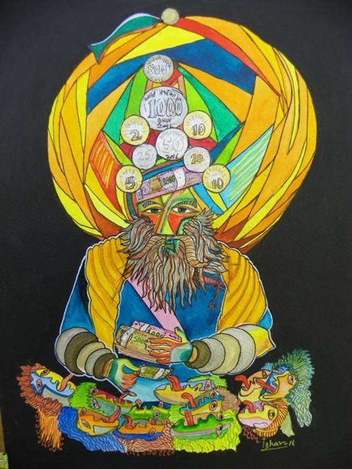 notbandi by artist Izhar Alam – Image, Painting | Mojarto