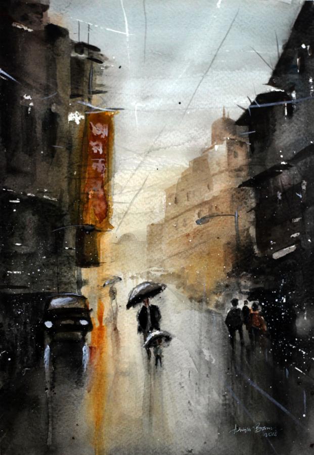 Monsoon XIII by artist Arijit Basu – Image, Painting | Mojarto