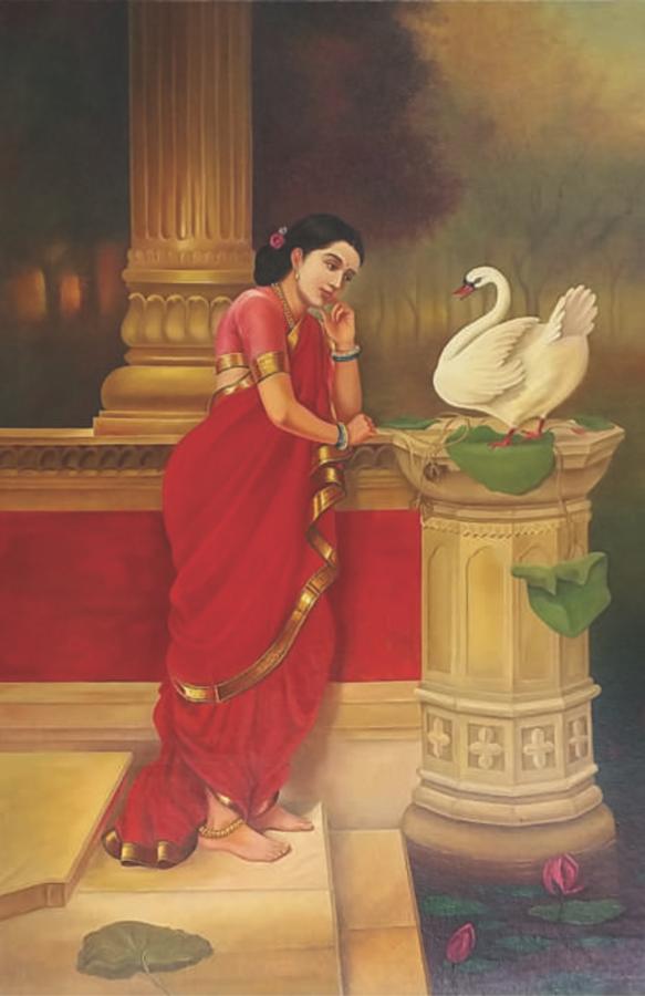hansa damayanthi by artist Augustine Devotta – Image, Painting | Mojarto