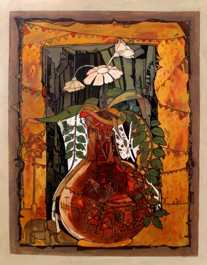 Flower Vase 2 by artist Deepankar Majumdar – Image, Painting | Mojarto