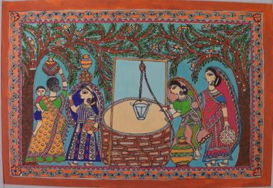 Vat Savitri Puja by artist Abha Jha – Image, Painting | Mojarto