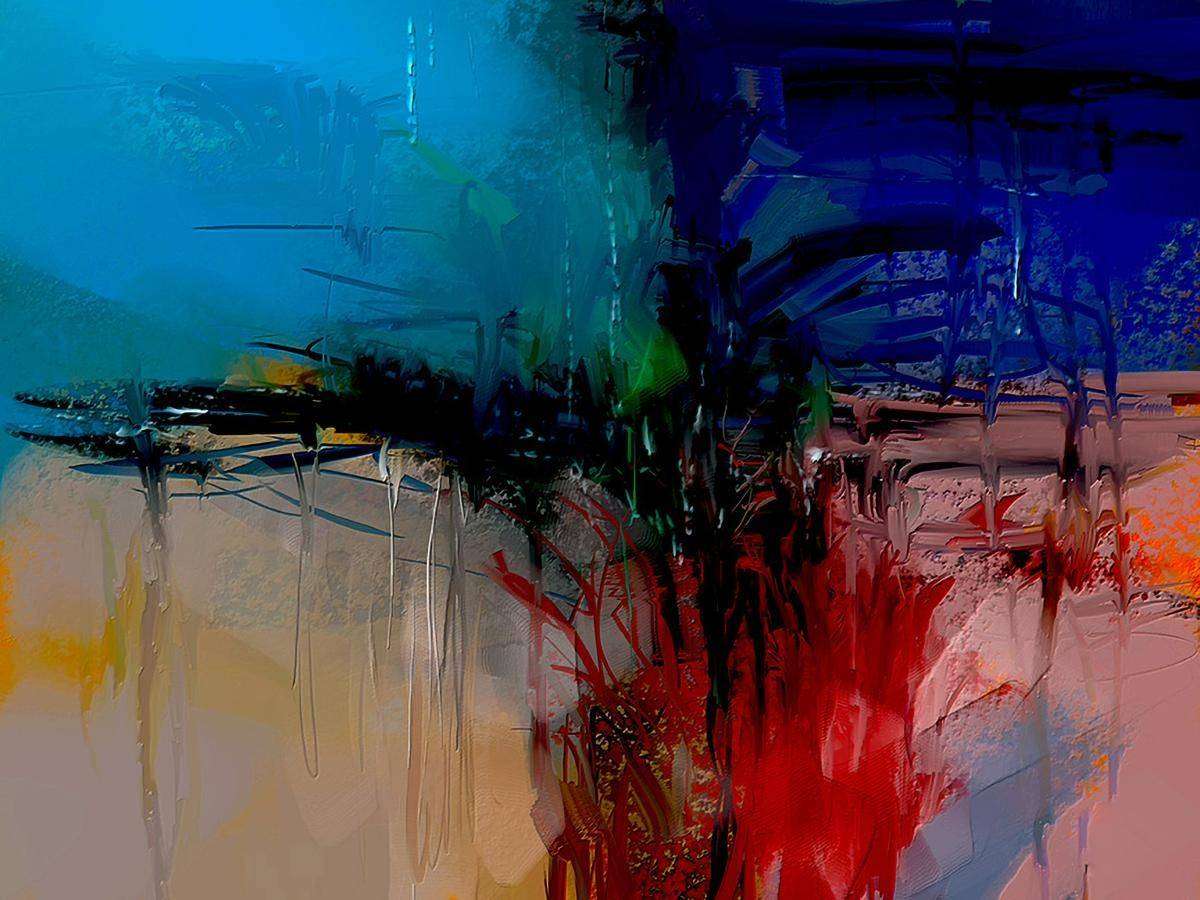 Abstract Blue Landscape by artist The Print Studio – Image, prints ...