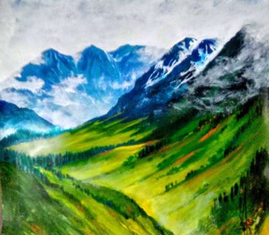 Mountain scape by artist Vivek Sharma – Image, Painting | Mojarto
