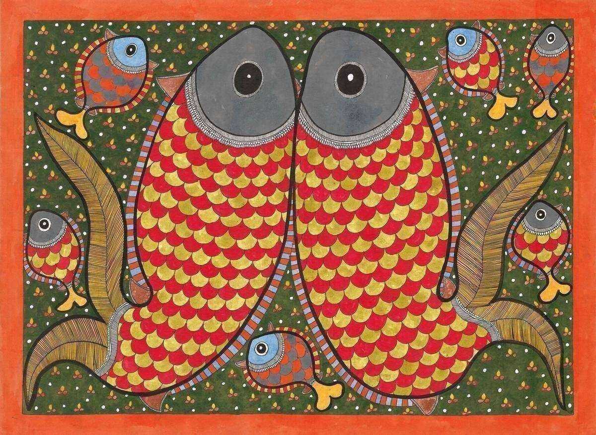 Fish Family by artist Sarita Devi – Image, Painting | Mojarto