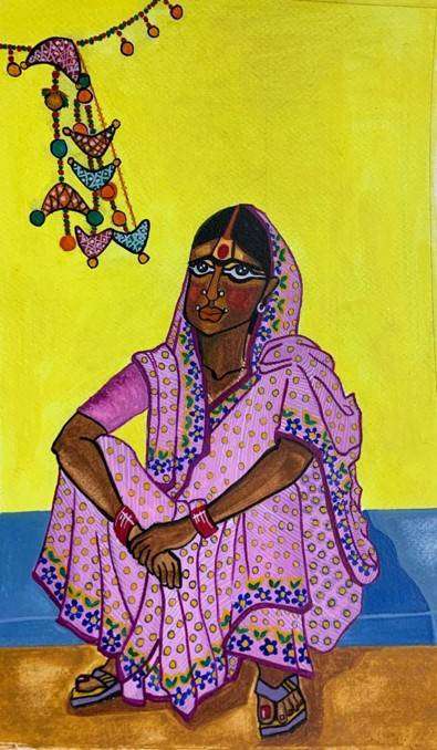 Reflective demeanor by artist Parul Aggarwal – Image, Painting | Mojarto