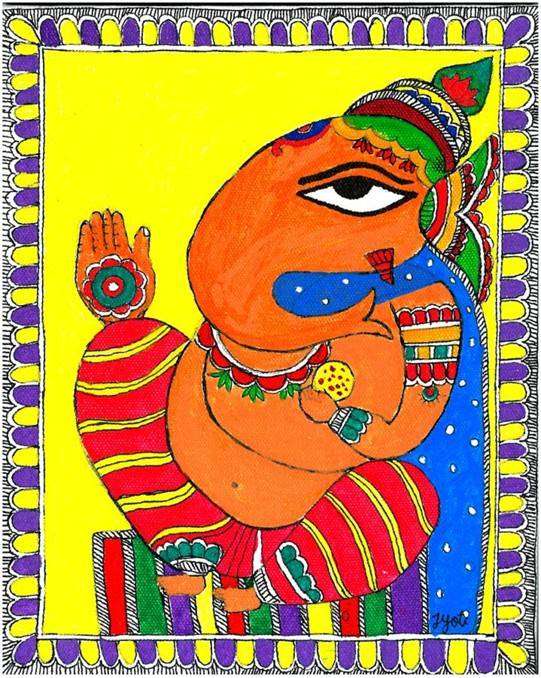 Madhubani - Ganpati by artist Jyoti Mallick – Image, prints | Mojarto Madhubani - Ganpati by artist Jyoti Mallick – Image, prints | Mojarto