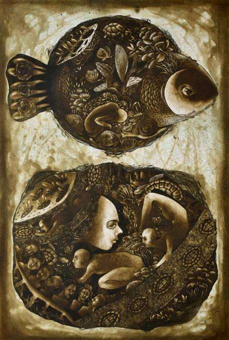 Animism by artist Tribhuvan Kumar – Image, Printmaking | Mojarto