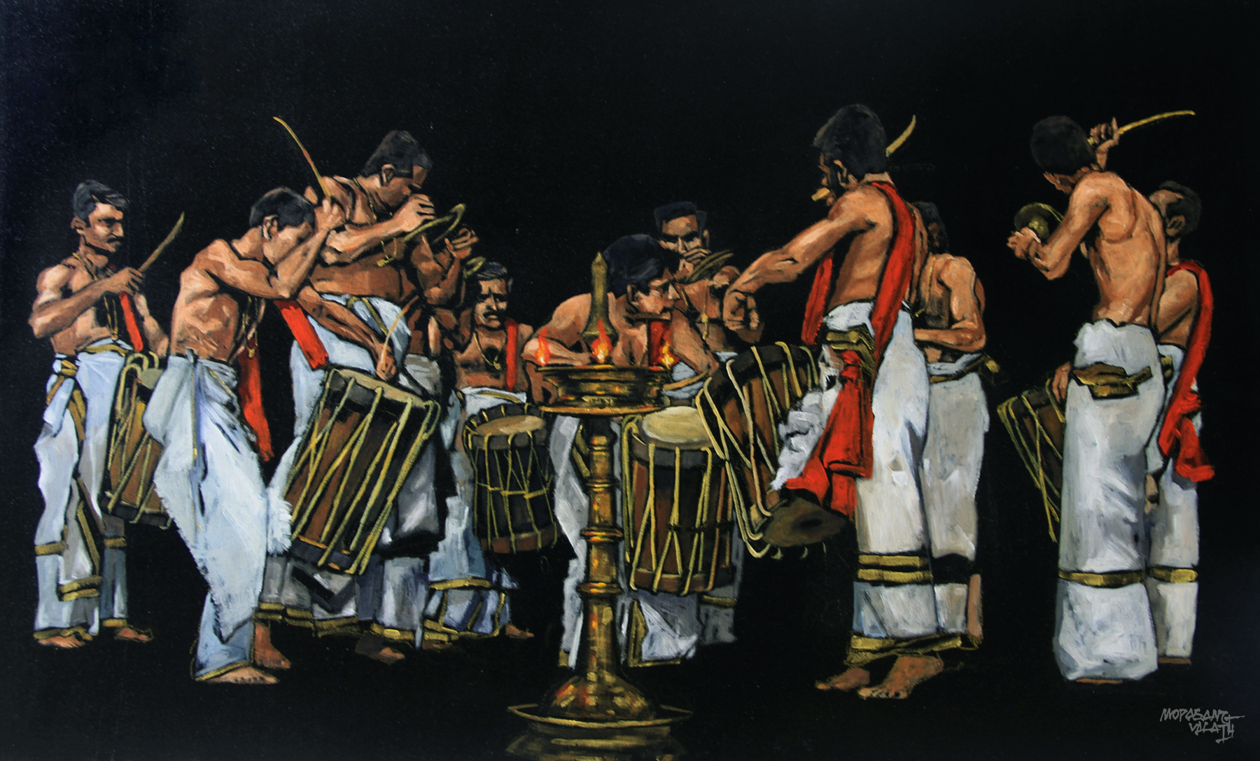 Chenda Melam Line Art