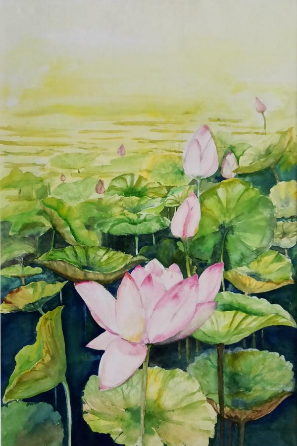 lotus by artist keya dutta – Image, Painting | Mojarto