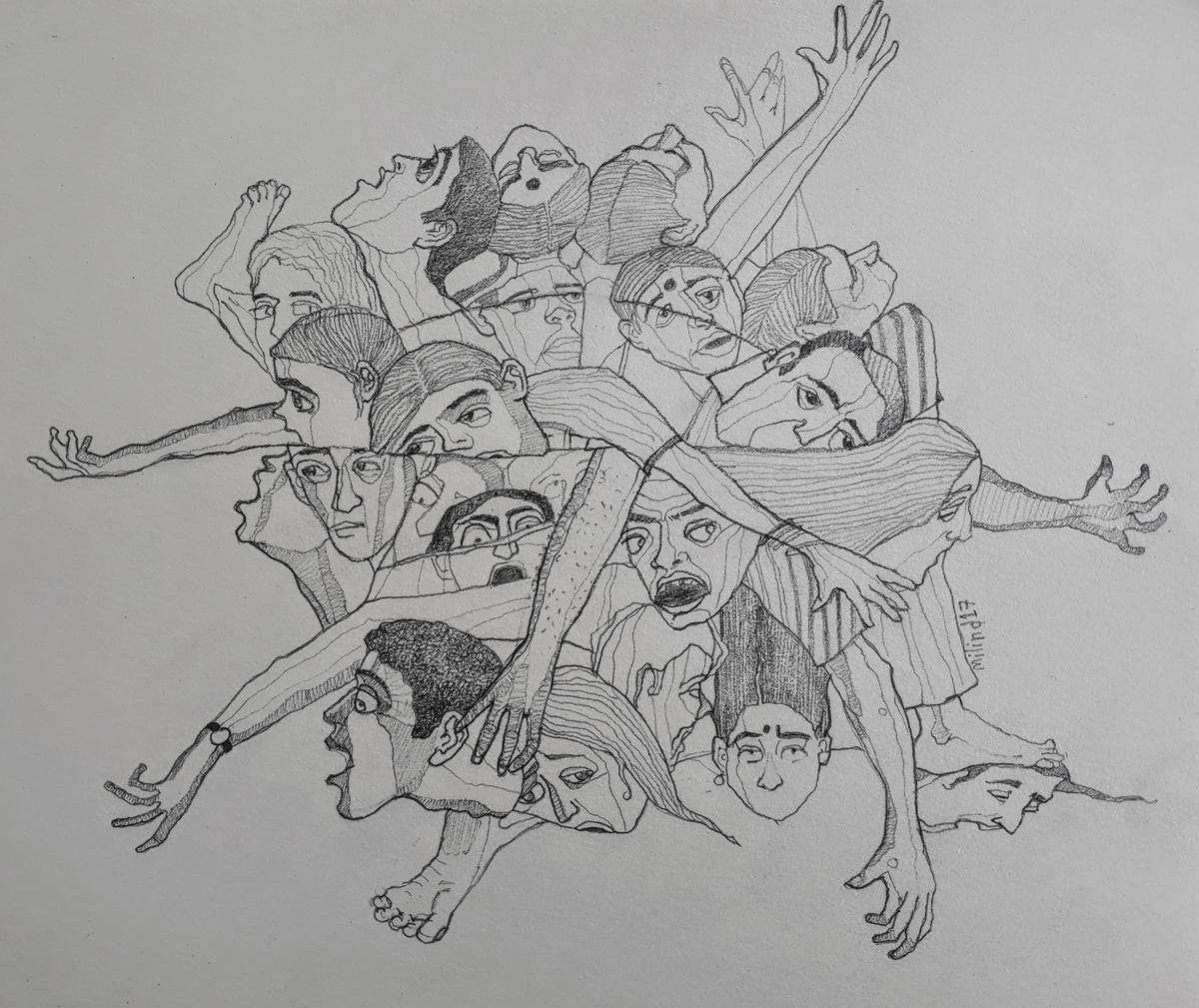 'stampede' by artist Milind Thakur – Image, Drawing | Mojarto