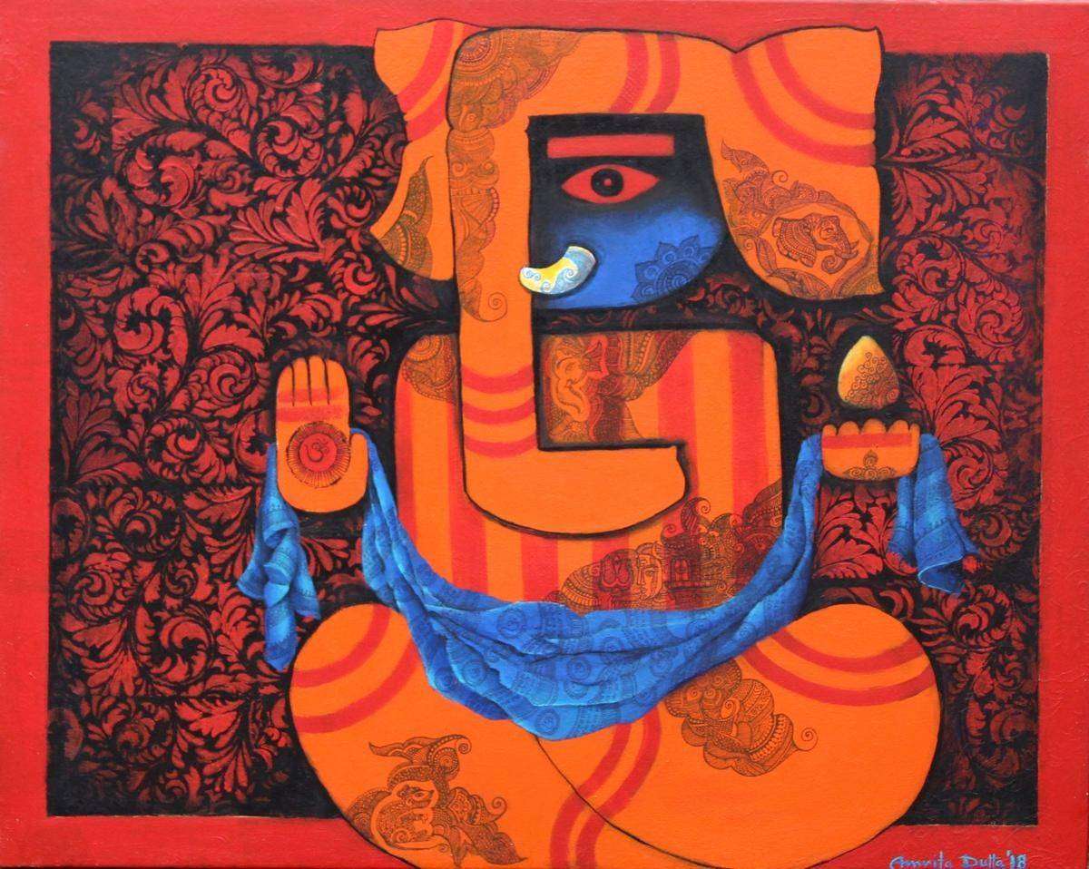 Ganesha by artist AMRITA DUTTA – Image, Painting | Mojarto