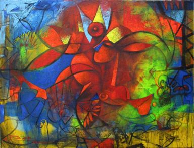 Ganpati by artist Roop Chand – Image, Painting | Mojarto