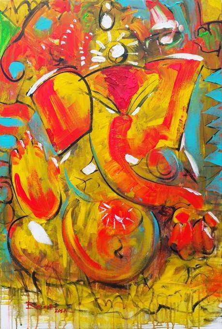 Ganpati by artist Roop Chand – Image, Painting | Mojarto