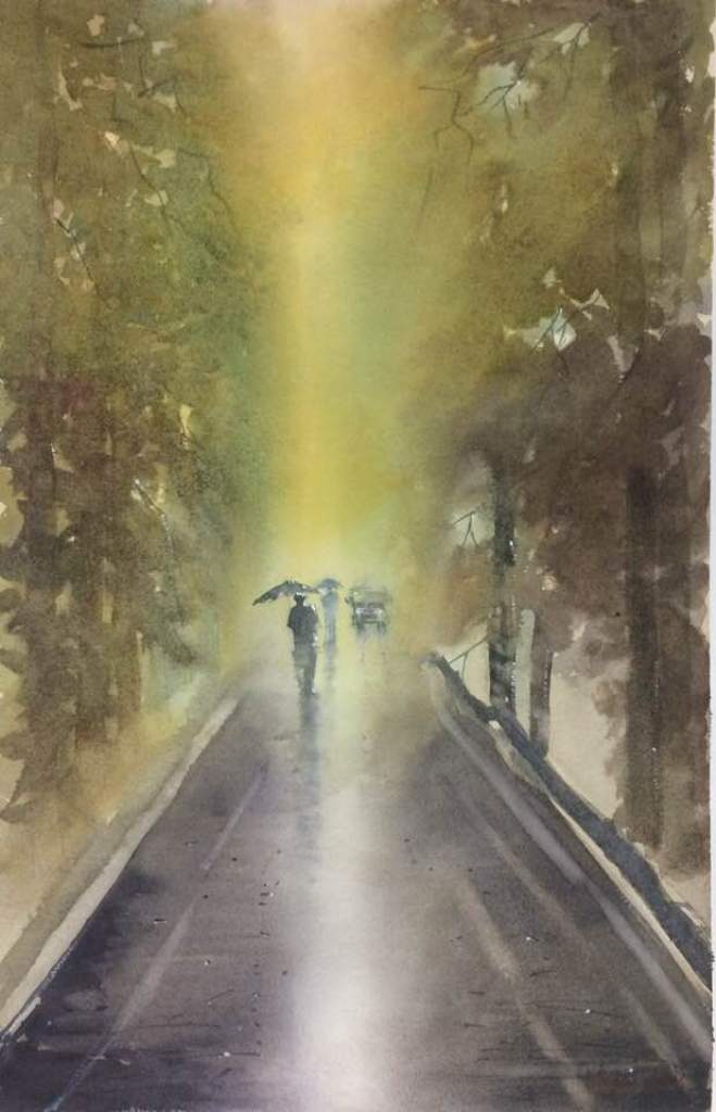 Misty Morning by artist Dipankar Biswas – Image, Painting | Mojarto