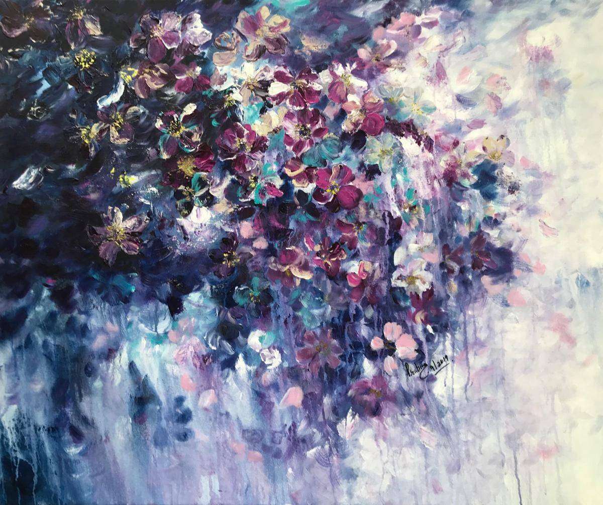 Wildflower Meadows -III by artist Pratima Kumar – Image, Painting | Mojarto