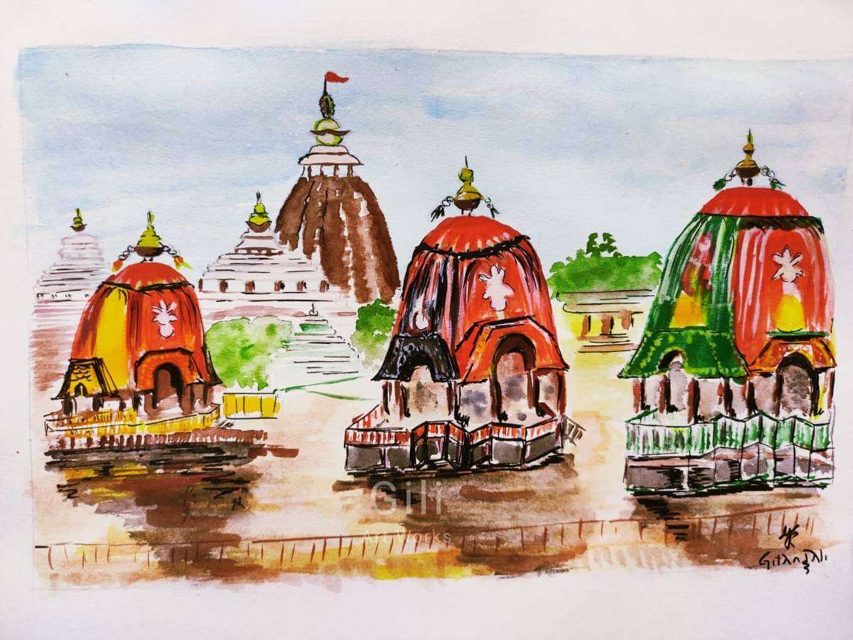 The Rath Yatra. Puri, India by artist Gitanjali Gopinath – Image ...