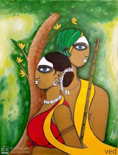 Lord Krishna by artist Ved Prakash – Image, Painting | Mojarto