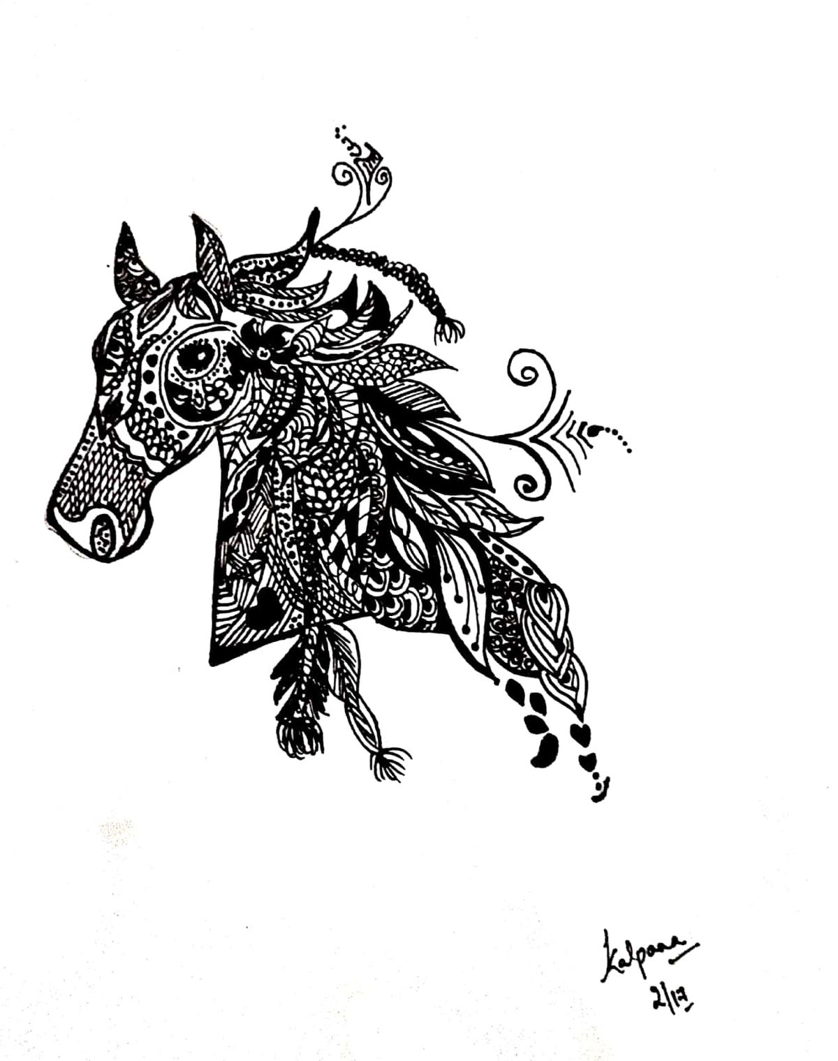 Zentangle - Horse by Kalpana masula Online | Mojarto Zentangle - Horse by Kalpana masula Online | Mojarto