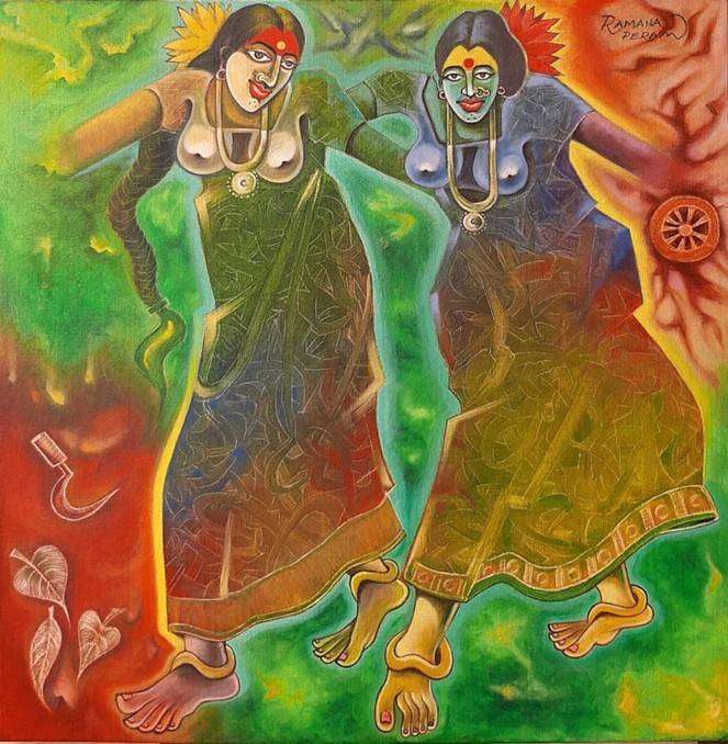 RHYTHM OF DHIMSA by artist Ramana Peram – Image, Painting | Mojarto
