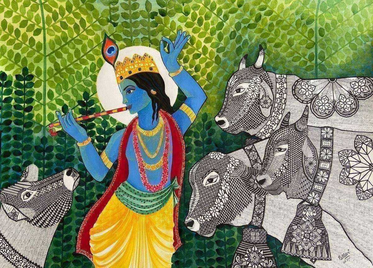 Krishna Divine Love by artist Pallavi Rastogi – Image, Painting | Mojarto