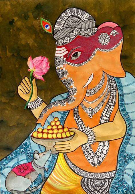 Lord Ganesh by artist Pallavi Rastogi – Image, Painting | Mojarto