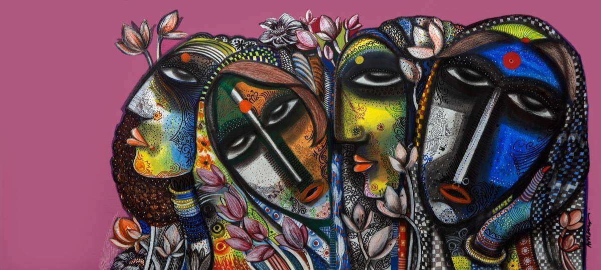 Women by artist Arun Mishra – Image, Painting | Mojarto
