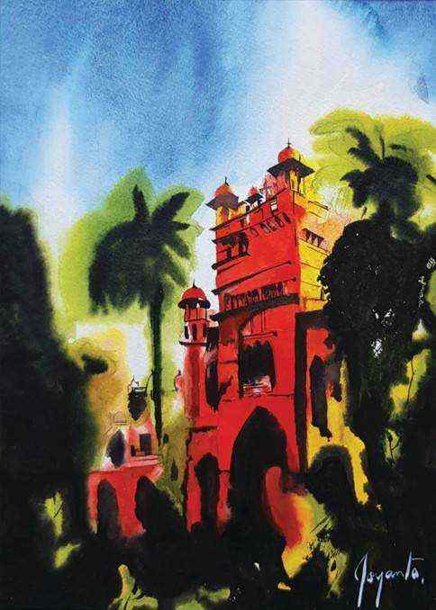 Heritage Building by artist Joyanto Deb – Image, Painting | Mojarto