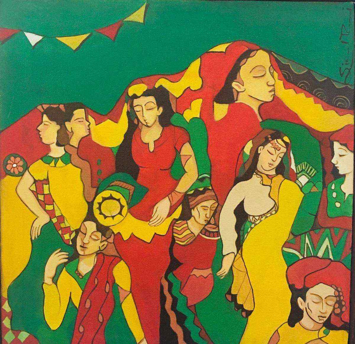 Lost in the melodies of life by artist Pooja Singhal – Image, Painting ...