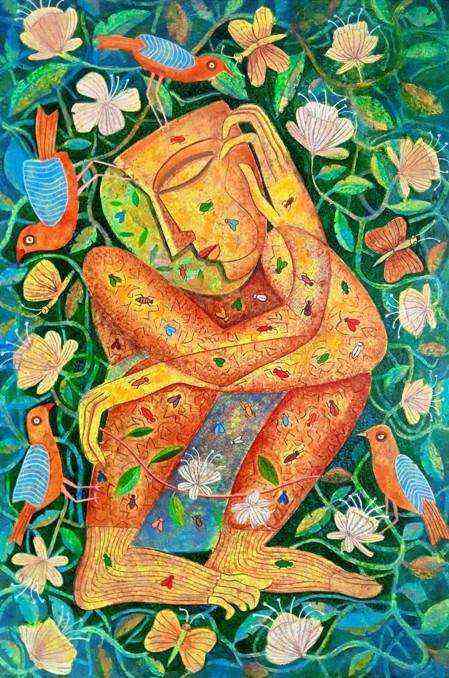 Relation by artist Paltu Ghosh – Image, Painting | Mojarto