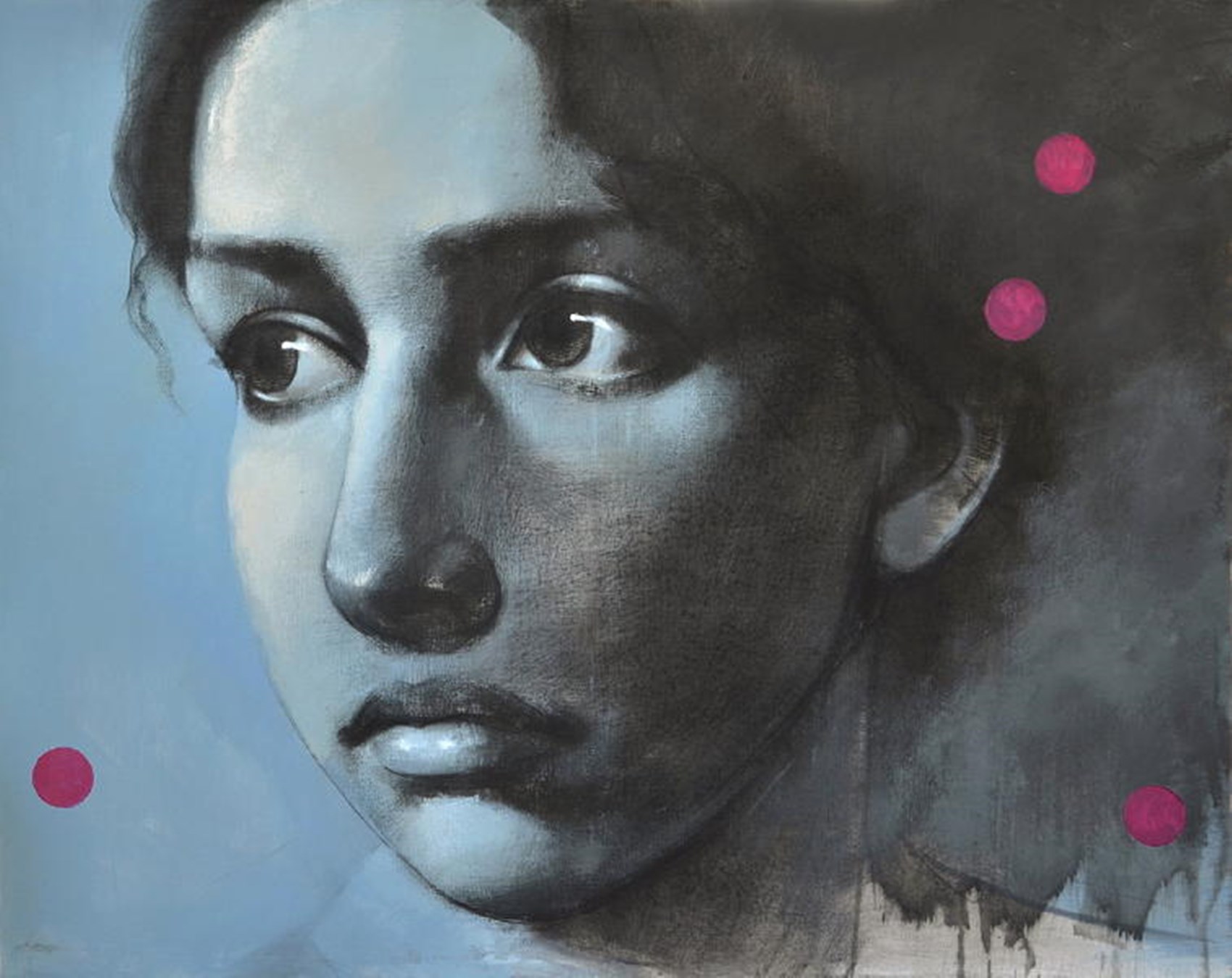 Pink Circles by artist Kanchanmala Ghosh – Image, Painting | Mojarto