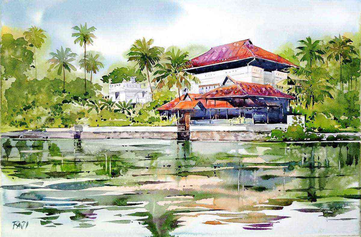 Travel through Kerala 3 by artist Raji Pavithran – Image, Painting ...